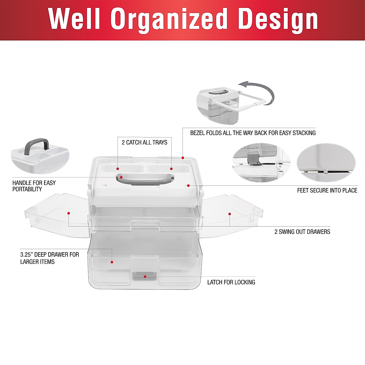 SINGER 01779 Storage Case, White