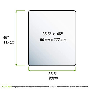 Marvelux Anti-Slip Chair Mat for Hard Floors, 35.5" x 46" Durable White Office Hardwood Floor Protector with Non-Slip Backing, Rectangular, Durable Eco-Friendly Polypropylene, Foldable, Multiple Sizes