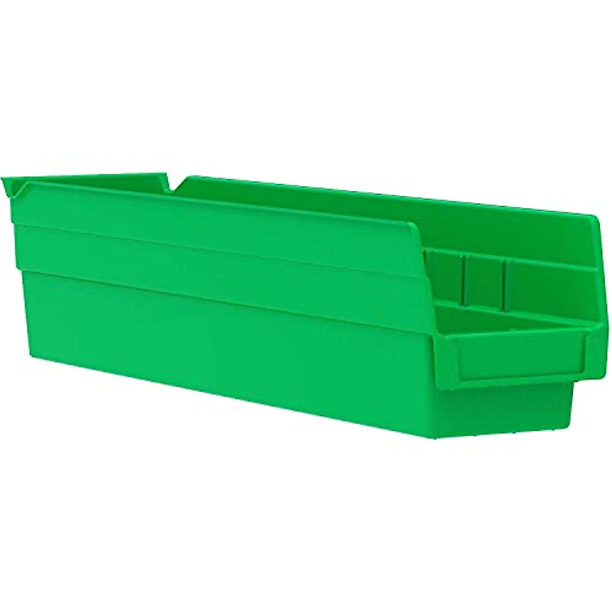 Akro-Mils 30128 Plastic Shelf Bin Nestable - 4-1/8"W x 17-7/8"D x 4"H Green - Lot of 12