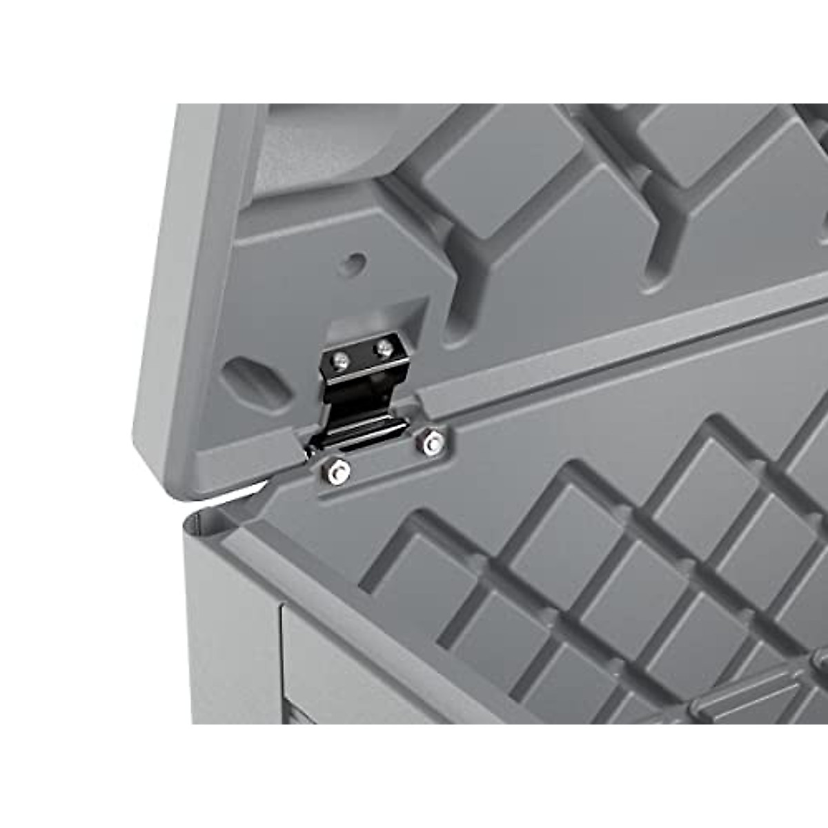 Rubbermaid Medium Resin Outdoor Storage Deck Box (74 Gal), Weather Resistant, Gray, Deck Organization for Home/Backyard/Pool Chemicals/Toys/Garden Tools/Porch/Patio Cushions