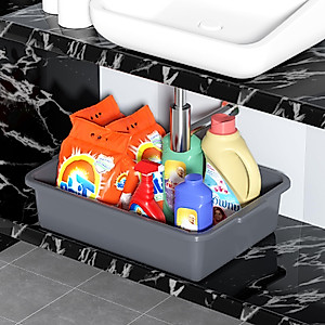 Neadas 13 L Plastic Bus Tubs, Commercial Bus Box, Grey, 12 Packs