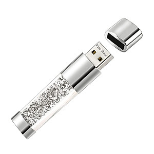 Lovely Diamond USB 2.0 Flash Drive Data Storage Memory Stick USB Stick Pendrive Gift (16GB, White)