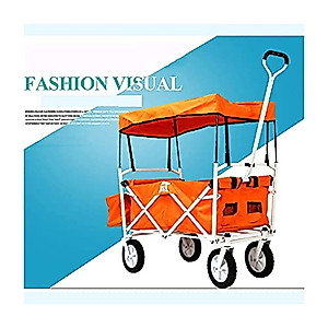 NEOCHY Trolleys,Shopping Cart Mini Oxhome Shopping Cart Portable Fold Trolley Trailer Double Brake Luggage Cart Grocery Cart/8