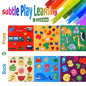 YOGINGO Baby Toys 6 to 12 Months - Baby Tissue Box Toy - Montessori Toys for Babies 6-12 Months, Soft Stuffed High Contrast Crinkle Infant Sensory Toys, Boys&Girls Kids Early Learning Toys Baby Gifts