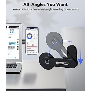 CloudValley Magnetic Phone Holder for Laptop Designed for iPhone 14 / 13 / 12 Series MagSafe, Adjustable Phone Monitor Side Mount, Slim Portable Foldable Computer Expansion Bracket (Black)