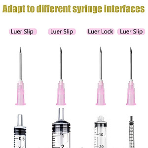 100 Pack 18Ga 1 Inch Disposable Needle Luer Lock Industrial Dispensing Accessories,Individual Package Lab Tools for Refilling Liquid,Inks