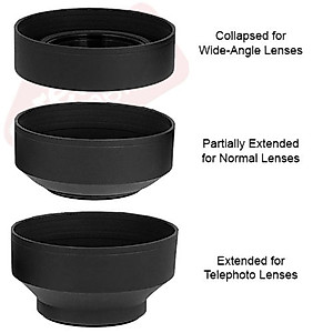 58mm Soft Rubber Lens Hood for Canon Rebel T5, T6, T7i, T8i, EOS 80D, 90D, 77D, SL3 Cameras with EF-S 18-55mm STM Lens