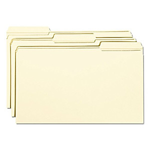 Smead File Folder, Reinforced 1/3-Cut Tab, Assorted Positions, Legal Size, Manila, 100 per Box (15334)