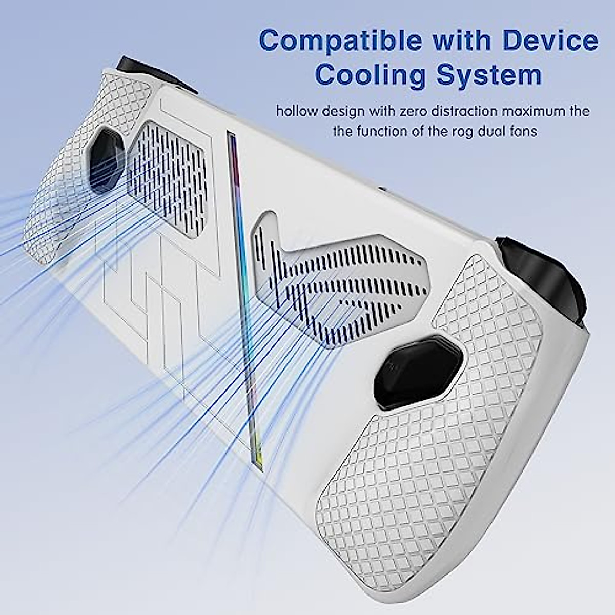 ZHUOVERCI Silicone Protective Case for ASUS Rog Ally 7" 2023, Soft Full Body Cover for Rog Ally Handheld with Non-Slip & Shockproof - White