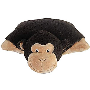 Monkey Zoopurr Pets 19" Large, 2-in-1 Stuffed Animal and Pillow with Embroidered Eyes | Expandable Cushion | Premium Soft Plush Cute Toy Travel Comfort | Great Present for Toddlers & Kids