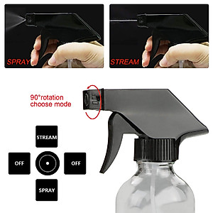 Maredash Clear Spray Bottles, Clear Glass Storage Bottle w/Black Trigger Sprayer & Labels & Lids, Refillable Container for Water, Essential Oils, Cleaning Products, etc (8 oz, 6 Pcs)…