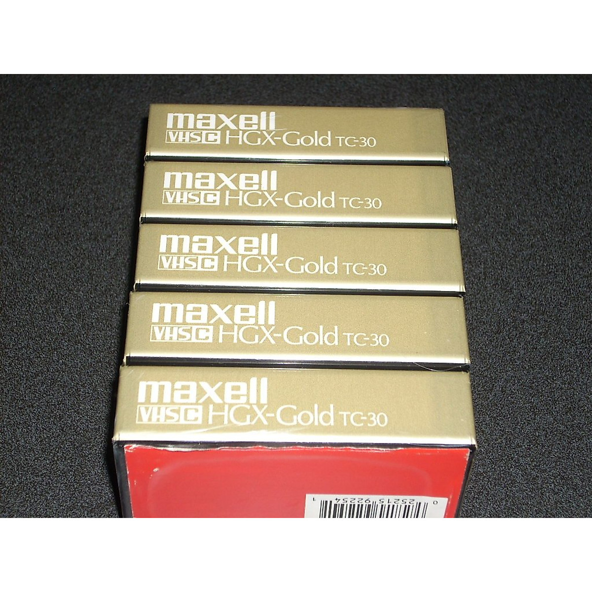 MAXELL VHS-C HGX-Gold 5-pack Camcorder Videocassettes, Premium High Grade. HGX-GOLD TC-30 Tapes