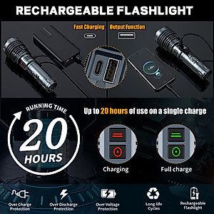 Rechargeable Flashlights 990000 High Lumens,XHP160.6 Super Bright LED Flashlight,Tactical Powerful Waterproof Handheld Flashlights with Zoomable 6 Modes for Emergencies Camping