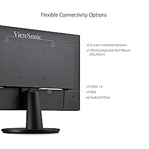 ViewSonic VS2247-MH 22 Inch 1080p Monitor with 75Hz, FreeSync, Thin Bezels, Eye Care, HDMI, VGA Inputs for Home and Office