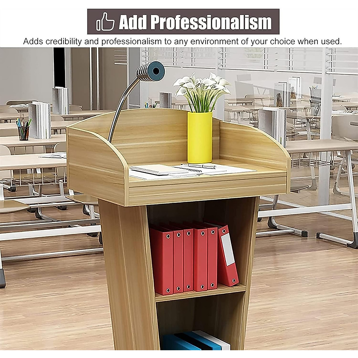 Lectern Simple Lecterns Particle Board Laptop Desk Teacher Podiums with Open Storage Podium Stand Conference Table Podium Stand