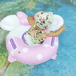MC TTL Swimming Float Pink Mouse Cartoon Kids Baby Swimming Ring Inflatable Pool Floating Round Pool Children Toy Float Thick.