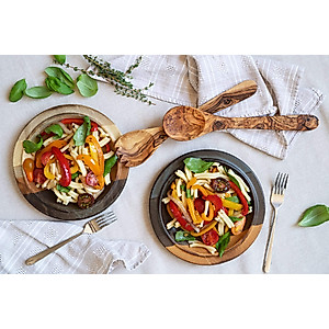 Tramanto Olive Wood Salad Server Set - 12 inch French Design