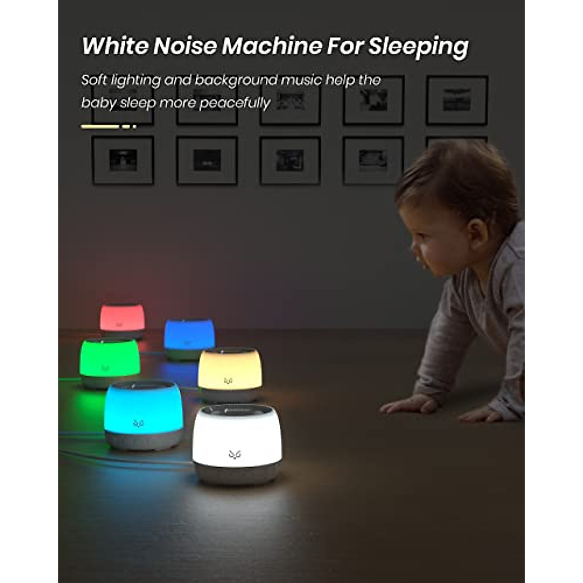 Somezeds Sound Machine with Nursery Night Light, Adult Kids Baby Sleep Sound Machine, White Noise Machine, Perfect for Home, Office, Travel, with 12 Soothing Sounds