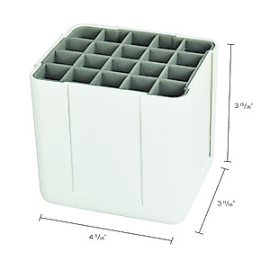 Deflecto Interlocking Marker Organizer, Desk and Craft Organizer, Stores up to 20 Markers, White, 4 1/4"W x 4"H x 4 3/8"D (29123CR)