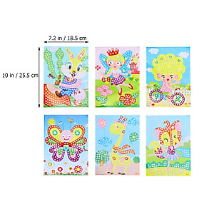 NUOBESTY EVA Diamonds Mosaic Sticker Art Kits for Kids, DIY Handmade Art Crafts Sticker for Kids, 12 Pieces