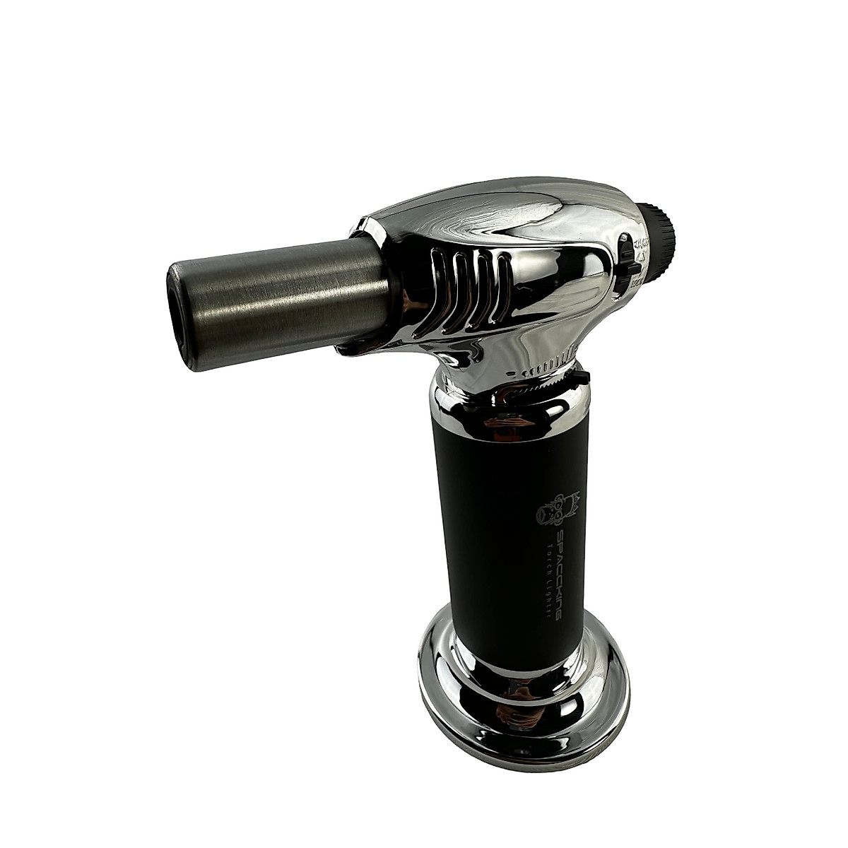 Space King Chrome Finish Wind-Proof Torch Lighter - Adjustable Flame - Child-Lock - Perfect for Camping, Kitchen, Backyard, Travel, Beach, BBQ, Mountain, Outdoors, Travel, Garage, and More. (Silver)