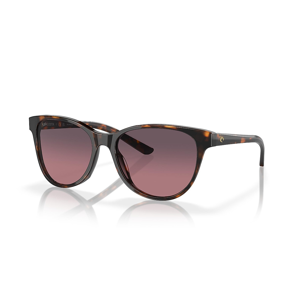 Costa Woman Sunglasses Tortoise Frame, Rose Gradient Lenses, 57MM