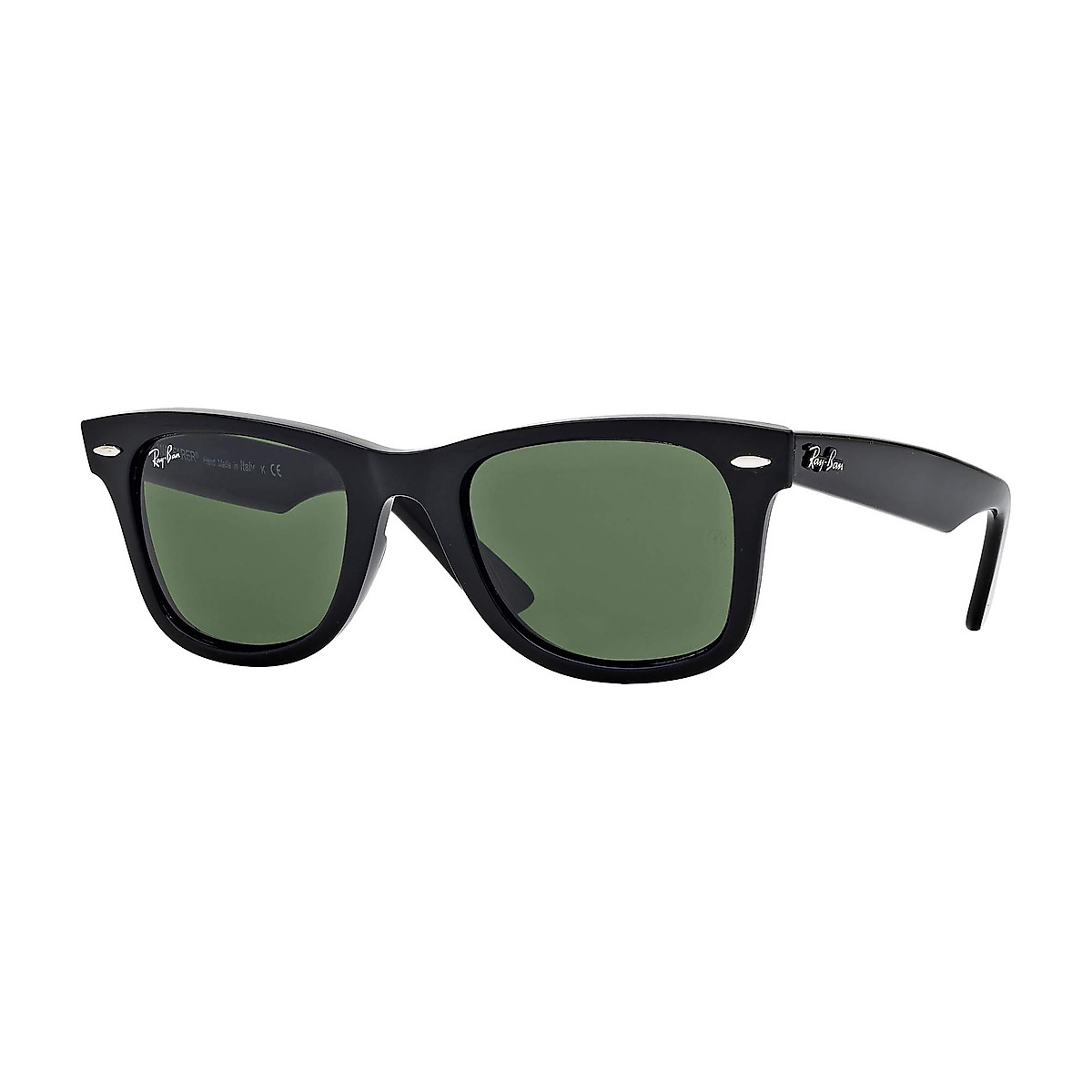 Ray-Ban RB2140 Original Wayfarer Sunglasses + Vision Group Accessories Bundle,unisex-adult (Black/Crystal Green (901), 50)