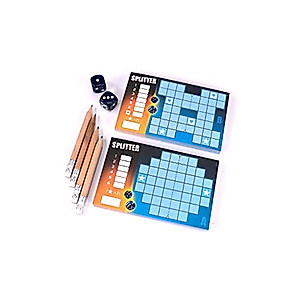 Splitter Dice Game - A Symmetrical Challenge of Numbers and Strategy, Roll-and-Write Puzzle Game, Family Game for Kids and Adults, Ages 8+, 1-12 Players, 15 Minute Playtime, Made by Pandasaurus Games