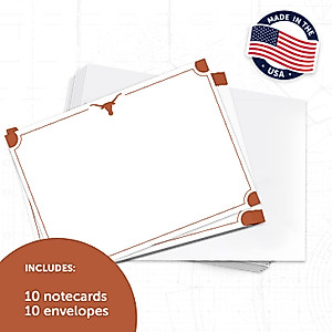Desert Cactus University of Texas 10 Pack Notecards Stationery Cardstock Longhorns UT Austin Includes Envelopes Memo Party Thank You (Notecard 4a)