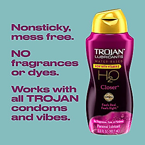 TROJAN Lubricants Water Based H2O Closer Personal Lubricant, 5.5 oz.