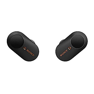 Sony WF-1000XM3 True Wireless Noise-Canceling Earbud Headphones with Charging Case (Black) Bundle with Hard EVA Travel Case and Noise Isolating Memory Foam Tips (3 Items)