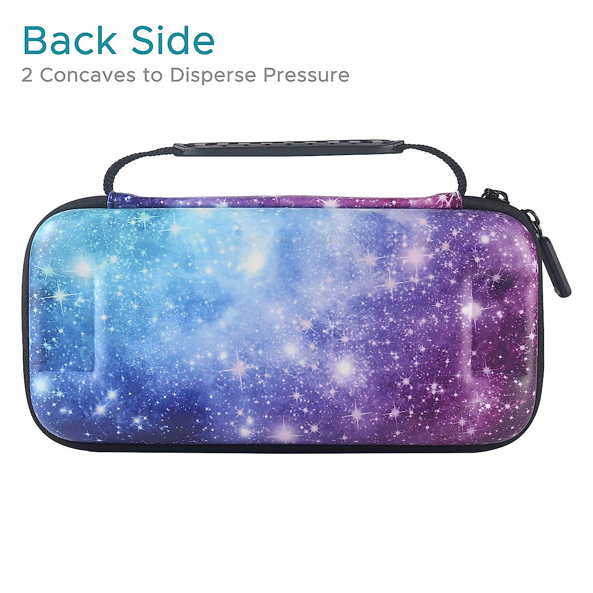 Comfyable Carrying Hard Case for Nintendo Switch OLED 2021 with 10 Game Slots, Portable Travel Pouch Protective Waterproof Cover with Pocket for Accessories, Galaxy