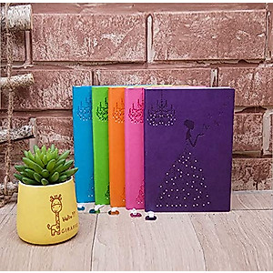 SEEHAN A5 Lined Notebook Planner Travel Journal Leather Notebook for Girls Women Princess Butterfly Journal Notebook Diary, A5 Ruled Writing Notebook Lined Note Pads Purple Journal 240 Pages