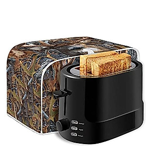 DISNIMO Hunting Forest Deer 2-Slice Toaster Cover, Bread Maker Oven Cover Kitchen Small Appliance Cover, Universal Size Microwave Oven Dustproof Cover Women Gift
