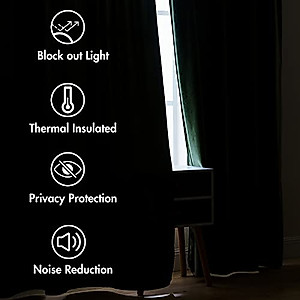 MIULEE Velvet Curtains 84 inches 2 Panels - Luxury Blackout Curtains for Bedroom Living Room Thermal Insulated Super Soft Window Drapes Rod Pocket & Back Tab, Olive Green, W52 x L84 inches