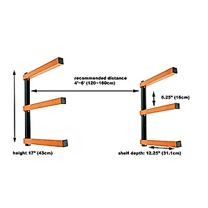 KASTFORCE KF1004 Lumber Storage Rack 3-Level System 110lbs per Level with Durable Sheet Metal Screws, Wood Rack, Workshop Rack