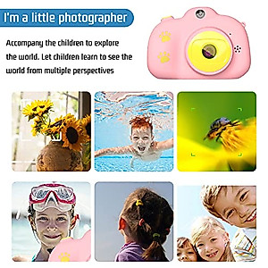 #f050pN 2 0 Inch Cartoon Digital Camera Hd 1080P Anti Fall Front and Rear Dual Head Camera Children's Photo Toy Birthday Gift