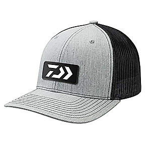 Fishing Cap Trucker Grey Black Rubber Patch Logo