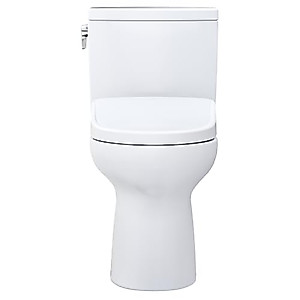 TOTO WASHLET+ Drake II 1G Two-Piece Elongated 1.0 GPF Toilet with Auto Flush WASHLET+ S7 Contemporary Bidet Seat, Cotton White - MW4544726CUFGA#01