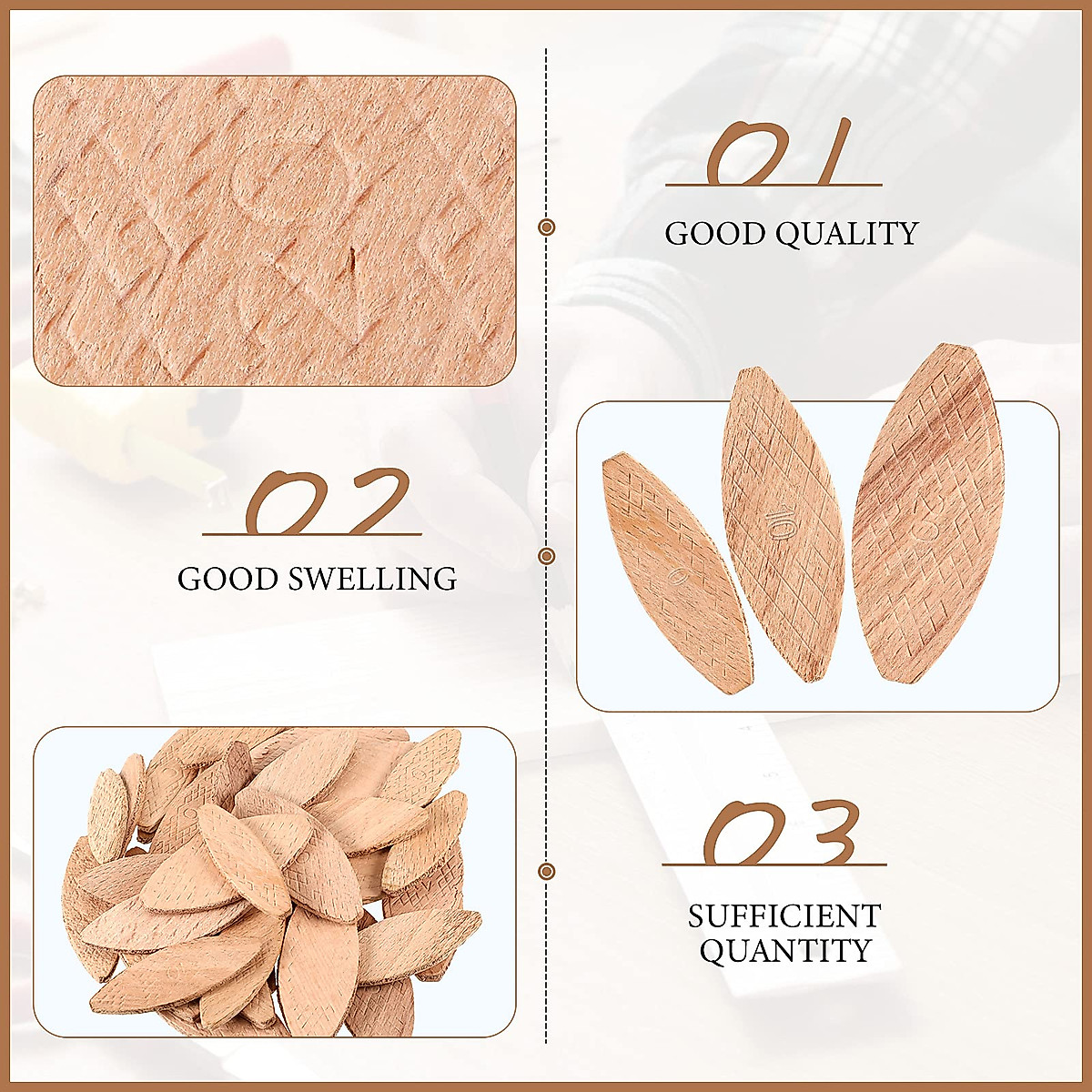 Beechwood Joiner Biscuits Number 0, 10, 20 Wood Joining Biscuits Woodworking Biscuits Assorted Beech Wood Chips for Crafting Woodworking(150 Pieces)