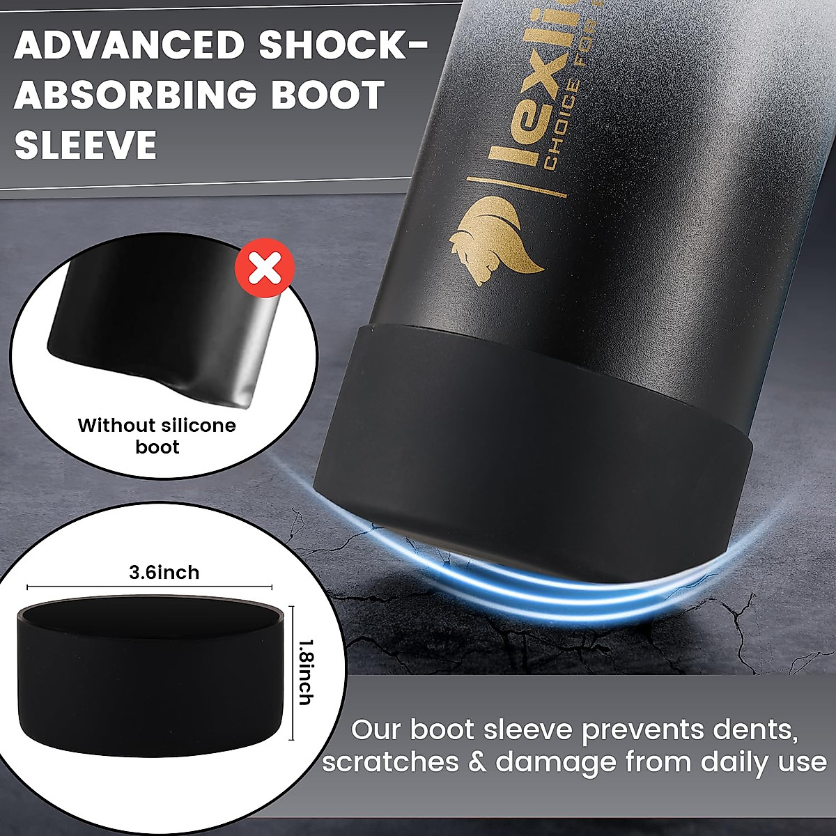 Lexlion Tea Infuser Bottle - Fruit Infuser Water Bottle 32 Oz, Triple Walled Insulated Stainless Steel Bottle, Thermal Leaf Infuser, Silicone Sleeve, 3 Lids Leakproof, Metal Mug Gallon