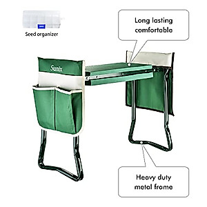 Garden Kneeler And Seat With 2 Bonus Tool Pouches - Portable Garden Bench EVA Foam Pad With Kneeling Pad for Gardening - Sturdy, Lightweight And Practical - Protect Knees And Clothes When Gardening