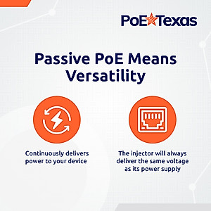 PoE Texas 24 Multi Port PoE+ Injector with 48v 240w Power Supplies - 10/100/1000 Gigabit Passive Power Over Ethernet Means Versatility - 30W PoE Injector for WiFi Access Point, PTZ Camera, IP Phone