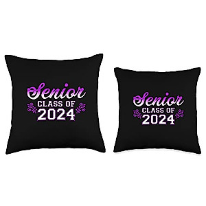 Senior 2024 Class of 2024 Designs Gift Class Senior 2024 Throw Pillow, 16x16, Multicolor