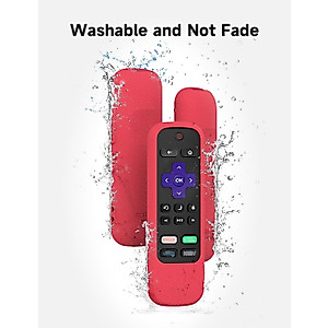 Roku Voice Remote Cover for Roku Voice Remote Pro 2nd Ed(2024), Roku TCL RC580,Stick 4k+,RCA1R 2022,RCAL7R Remote Shockproof Silicone Protective Case for Streaming Stick 4K with Remote Loop(Red)
