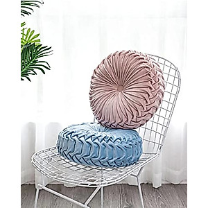 Vivianbuy Round Throw Pillow for Couch Decorative 3D Pumpkin Velvet Round Floor Pillow Cushion for Home Bed and Car Decor(Gold)