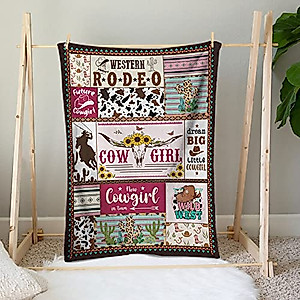 MUCHNEE Cowgirl Baby Blankets 30'' x 40'' for Girls, Western Blankets for Baby Kids, Newborn Baby Parents Gift, Baby Girls Blanket, Pink Blanket, Blanket Décor for Nursery, Baby Birthday Gifts