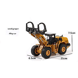 Ailejia 1/50 Scale Diecast Wood Grab Construction Vehicle Toys Timber Grab Truck Heavy Wooden/Building Articulated Alloy Construction Vehicle Model Engineering Car Toy boy Gift (Wood Grab)