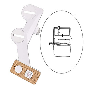 Toilet Bidet Attachment,Bidet Attachment with 7/8 Copper Tee Wood Grain Button,Dual Nozzle Bidet Attachment for Sanitary and Feminine Wash, Quick Installation