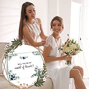 10 Packs Will You Be My Bridesmaid Cards Boho Bridesmaid Proposal Cards Greenery Maid of Honor Greeting Card Bridesmaid Asking Gifts with Envelopes for Wedding Party (Eucalyptus)